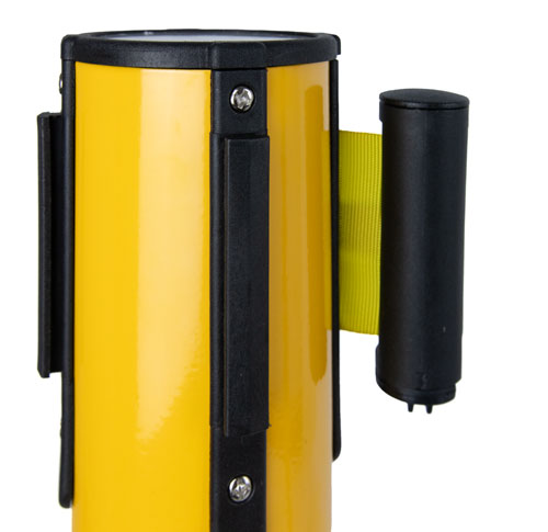 Afzet paal met lint 50mm x 3mtr met text "ESD Area"