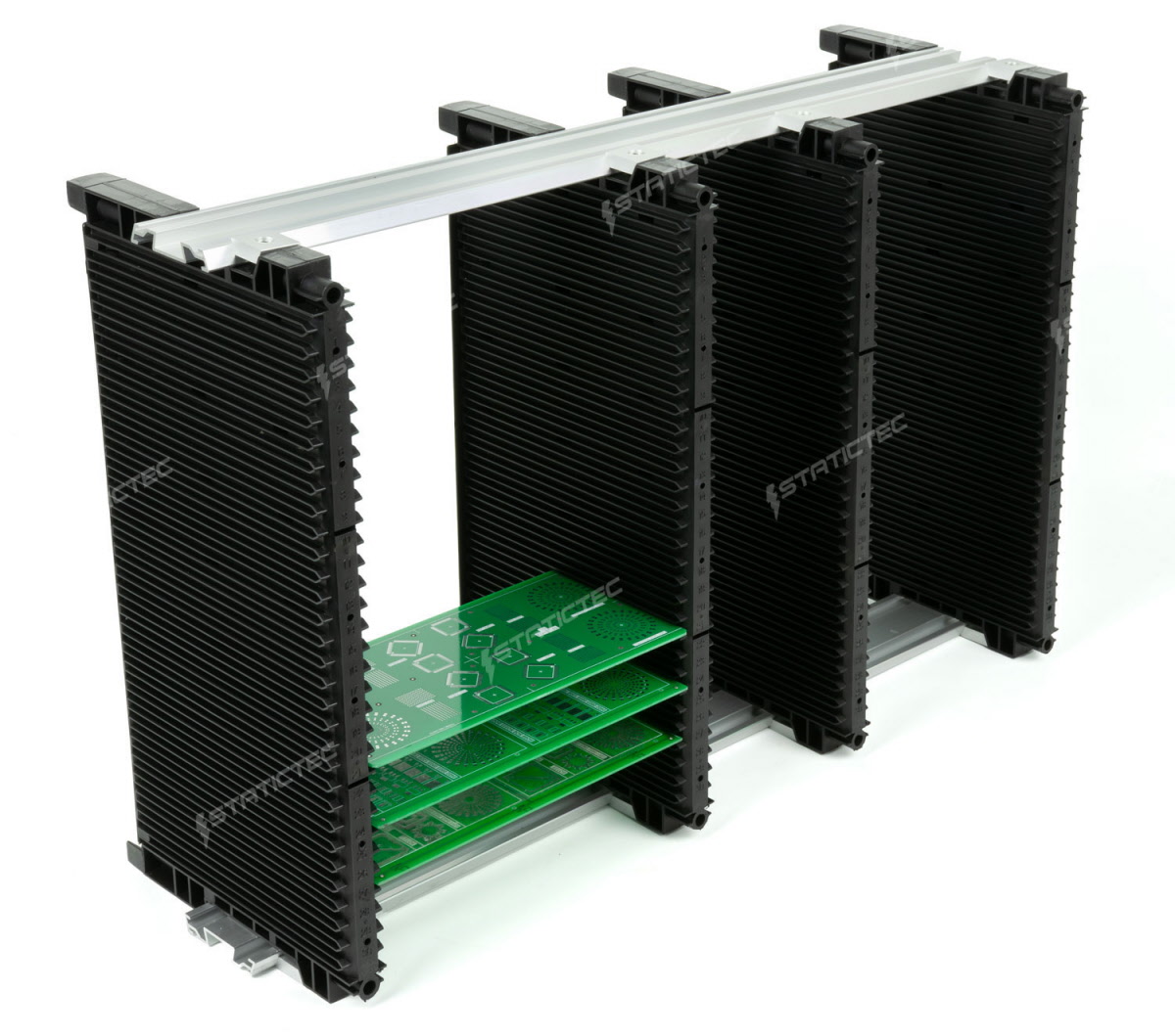 StaticTec Conductive PCB Rack, with 4 adj. panels