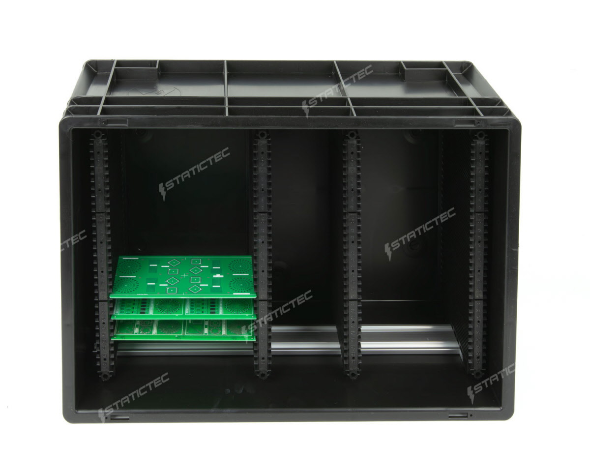 StaticTec Conductive PCB Rack, with 4 adj. panels